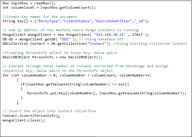 Data Structuring: MongoDB Integration with IBM DataStage